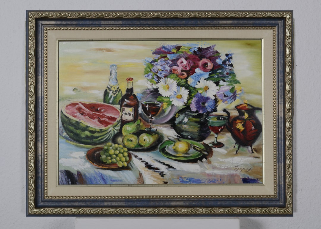 Original Oil Painting, Still Life With Fruit, Art Impressionism, Fruits ...