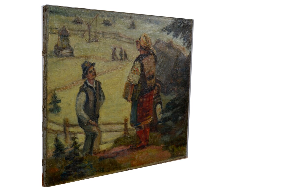 Ancient Oil Painting Original Landscape Painting Genre | Etsy