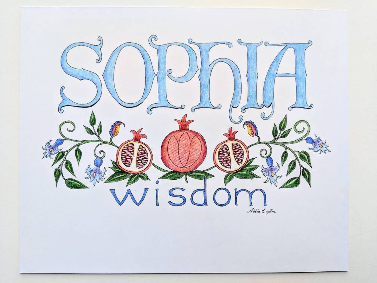 Sophia Unique Name Art Print - Etsy