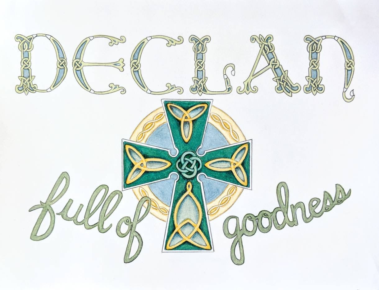 Declan Unique Name Art Print | Etsy