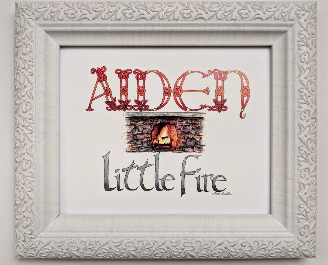 Aiden Fire Unique Name Art Print - Etsy