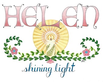Helen Name Art - Etsy
