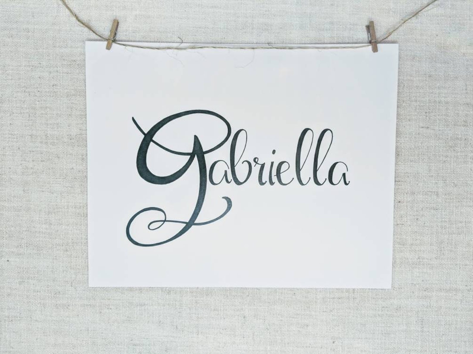 Gabriella Name Sign Cardstock Print of Original Artwork for - Etsy