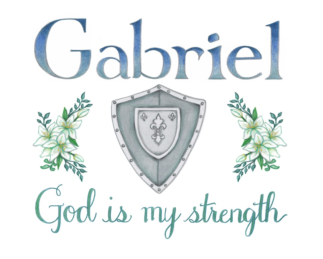 Gabriel Name Sign: Cardstock Print of Original Artwork for the Name ...