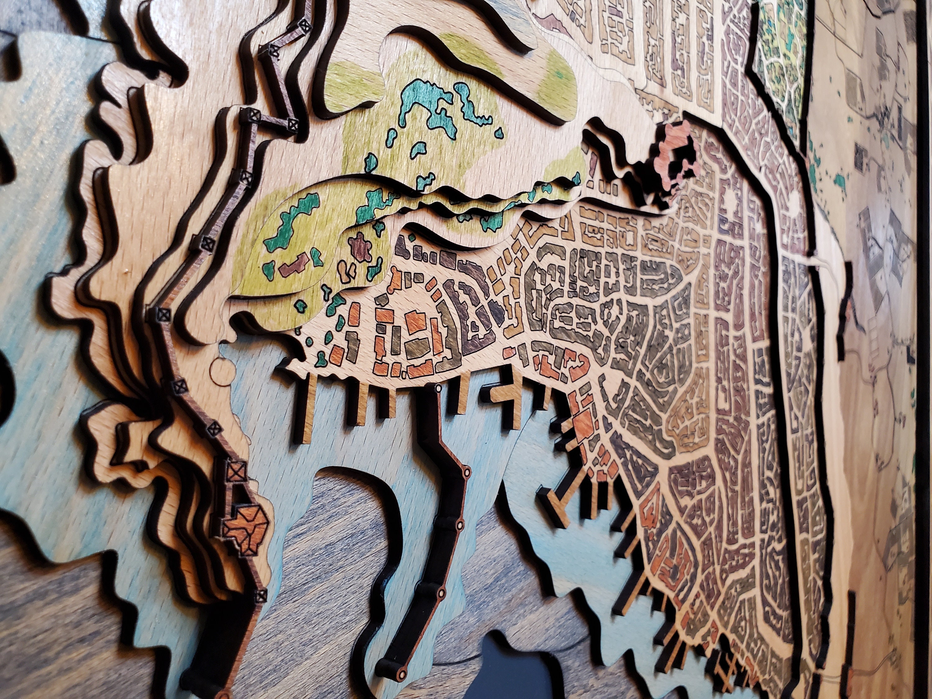Dungeons and Dragons: Waterdeep 3D Laser-cut Hardwood Map - Etsy