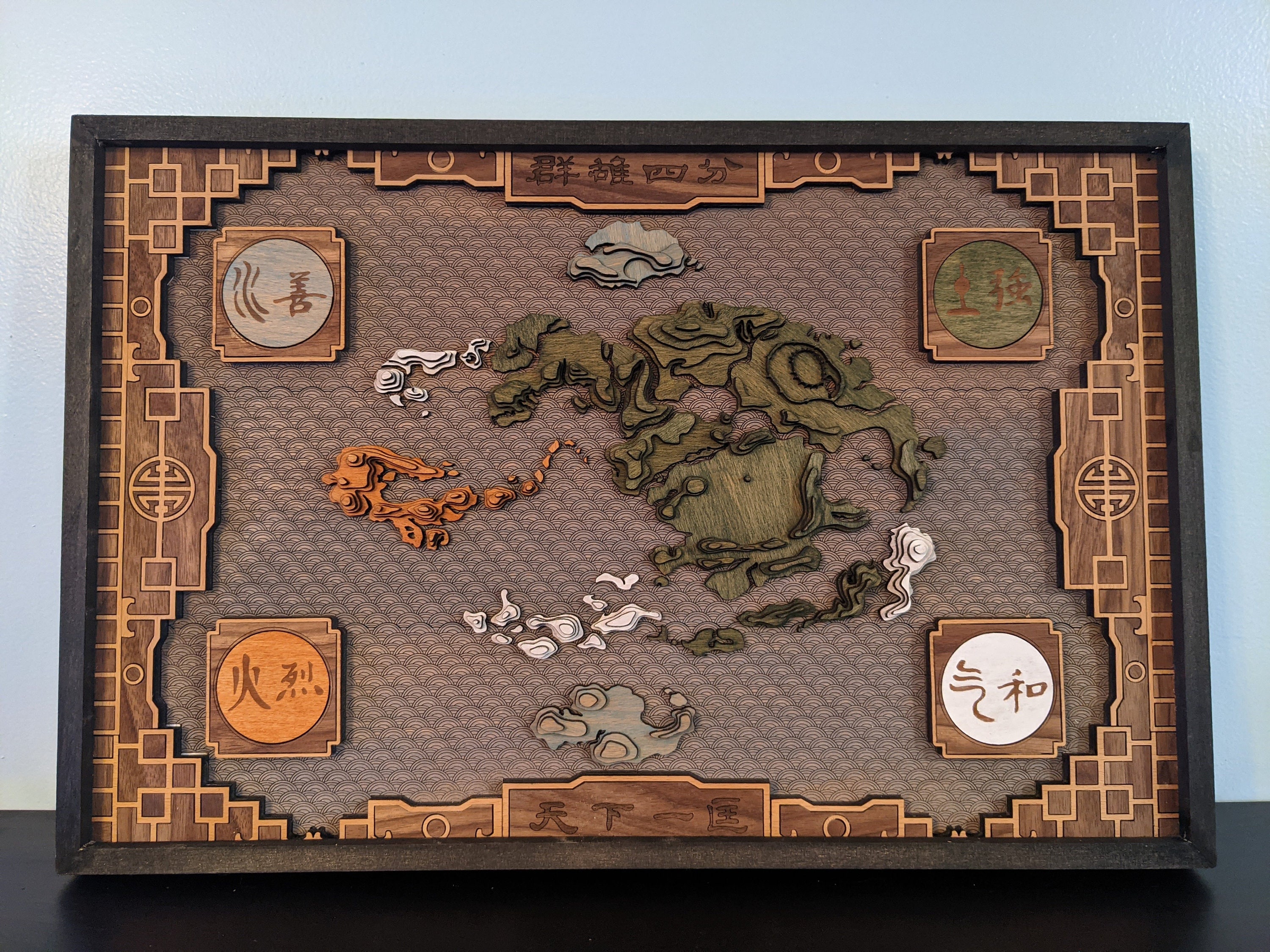 Avatar: The Last Airbender 3D Laser-Cut Hardwood Map Fantasy | Etsy