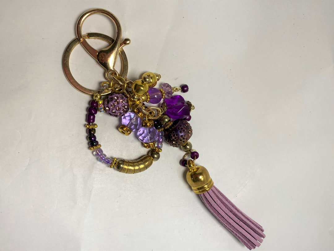 Lavender, Purple Key Chain With Large Lobster Claw - Etsy UK