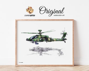 Apache Helicopter Poster - Etsy