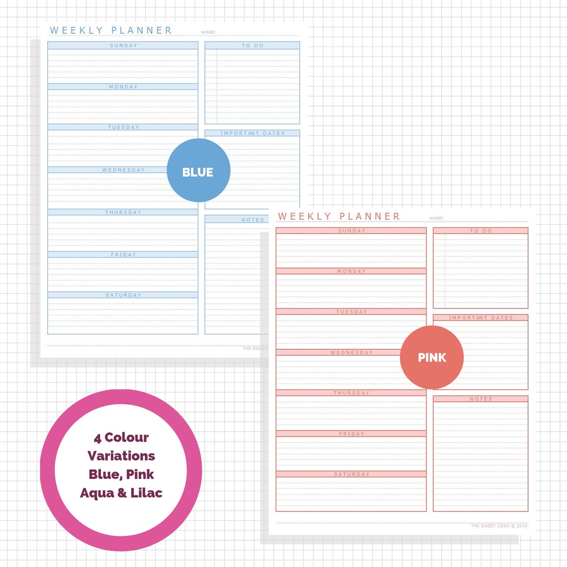 EDITABLE Weekly Planner Printable Excel Weekly Planner | Etsy