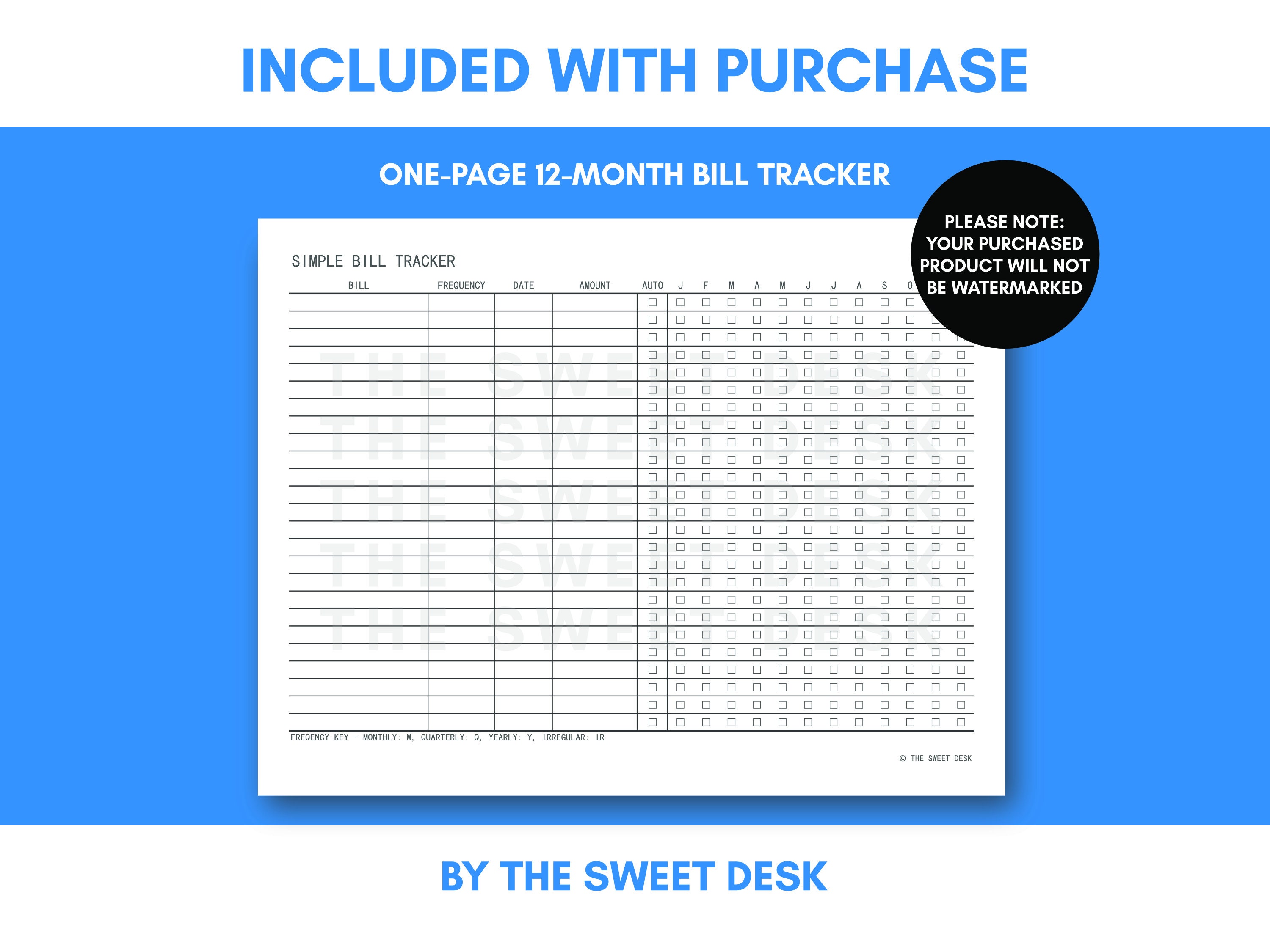 EDITABLE Bill Payment Tracker | Excel Bill Tracker Template | Monthly ...