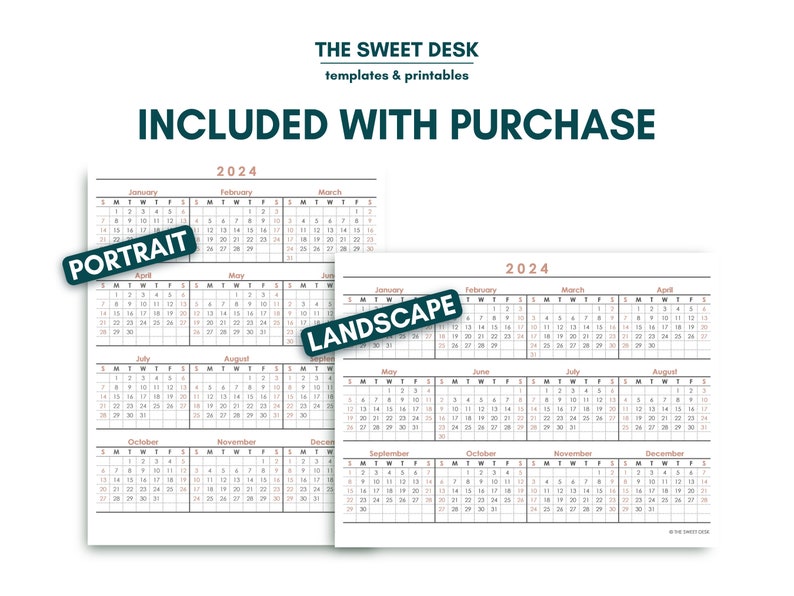 Editable 2024 Yearly Calendar Printable, Excel Template for Calendars ...