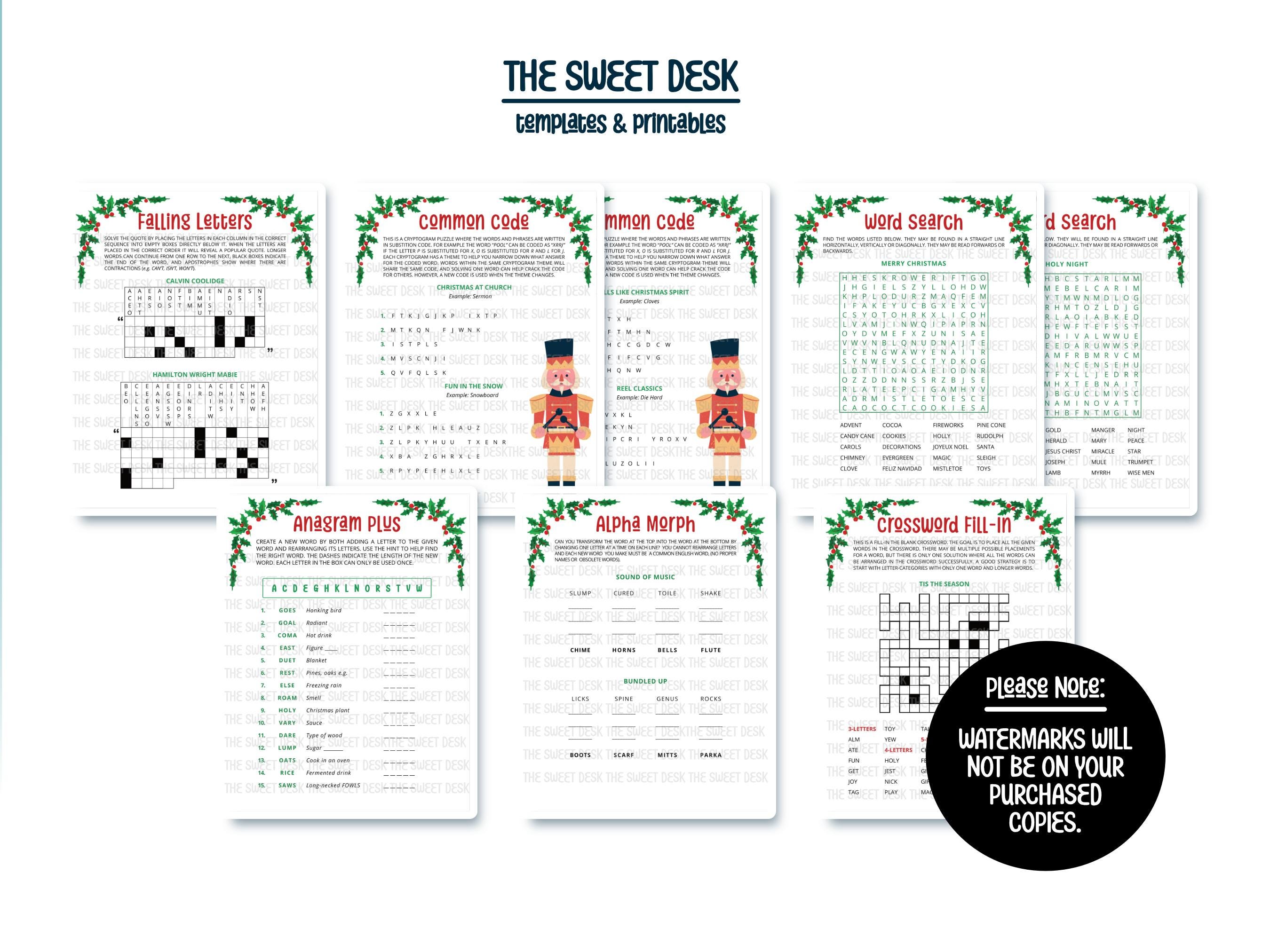 Christmas Word Search, Christmas Logic Puzzle, Cryptogram | Christmas ...