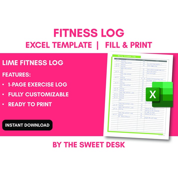 Excel Template Gym - Etsy