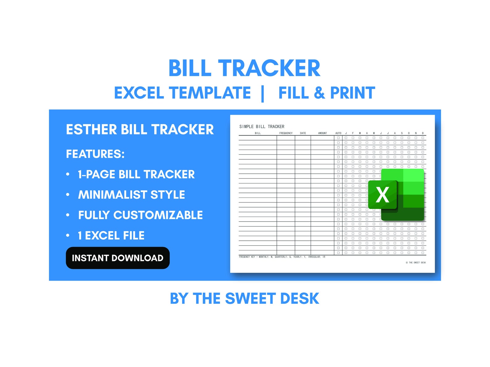EDITABLE Bill Payment Tracker | Excel Bill Tracker Template | Monthly ...
