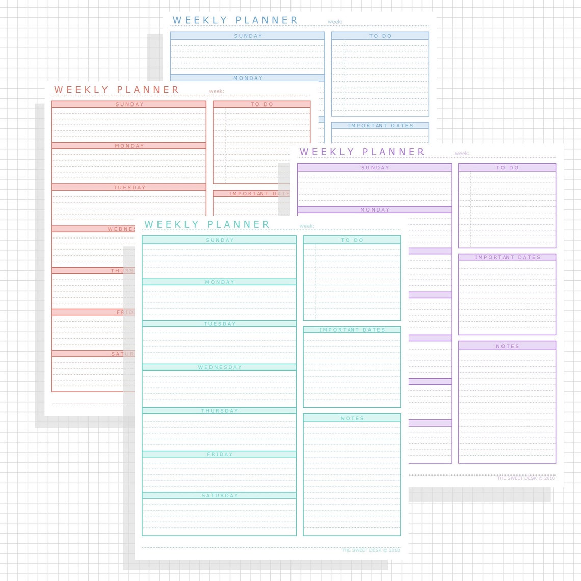 EDITABLE Weekly Planner, Printable Excel Weekly Planner Template ...