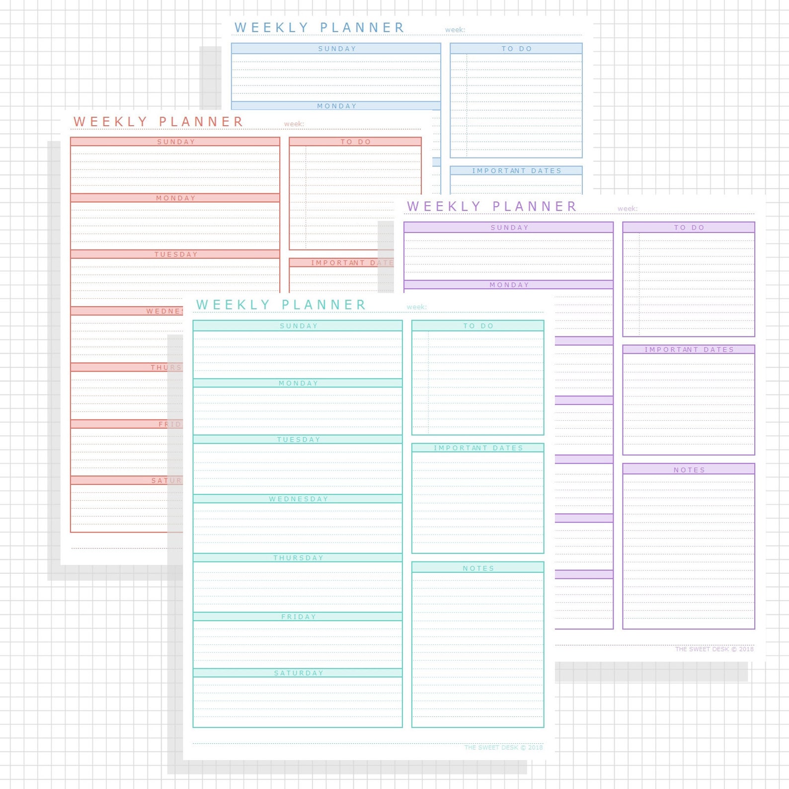 EDITABLE Weekly Planner, Printable Excel Weekly Planner Template ...