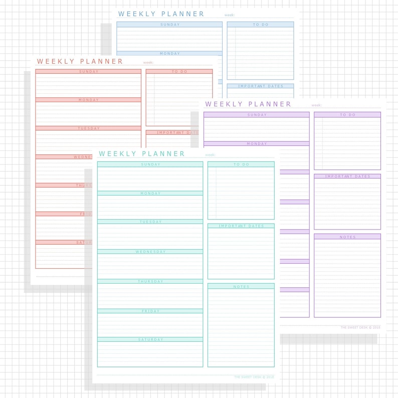 EDITABLE Weekly Planner, Printable Excel Weekly Planner Template ...
