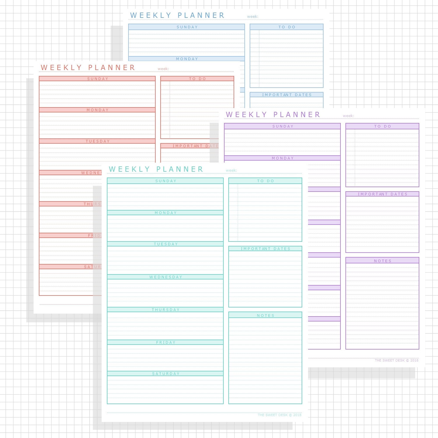 EDITABLE Weekly Planner, Printable Excel Weekly Planner Template ...