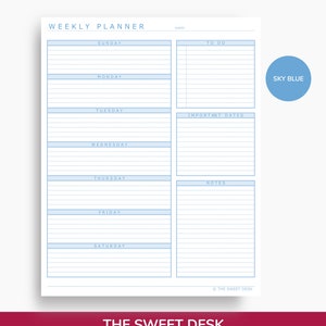 EDITABLE Weekly Planner, Printable Excel Weekly Planner Template ...