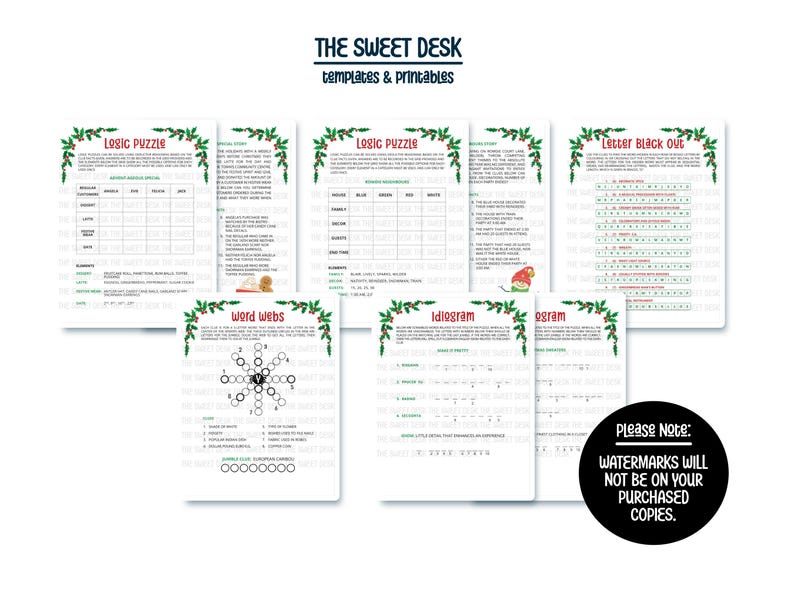 Christmas Word Search, Christmas Logic Puzzle, Cryptogram | Christmas ...