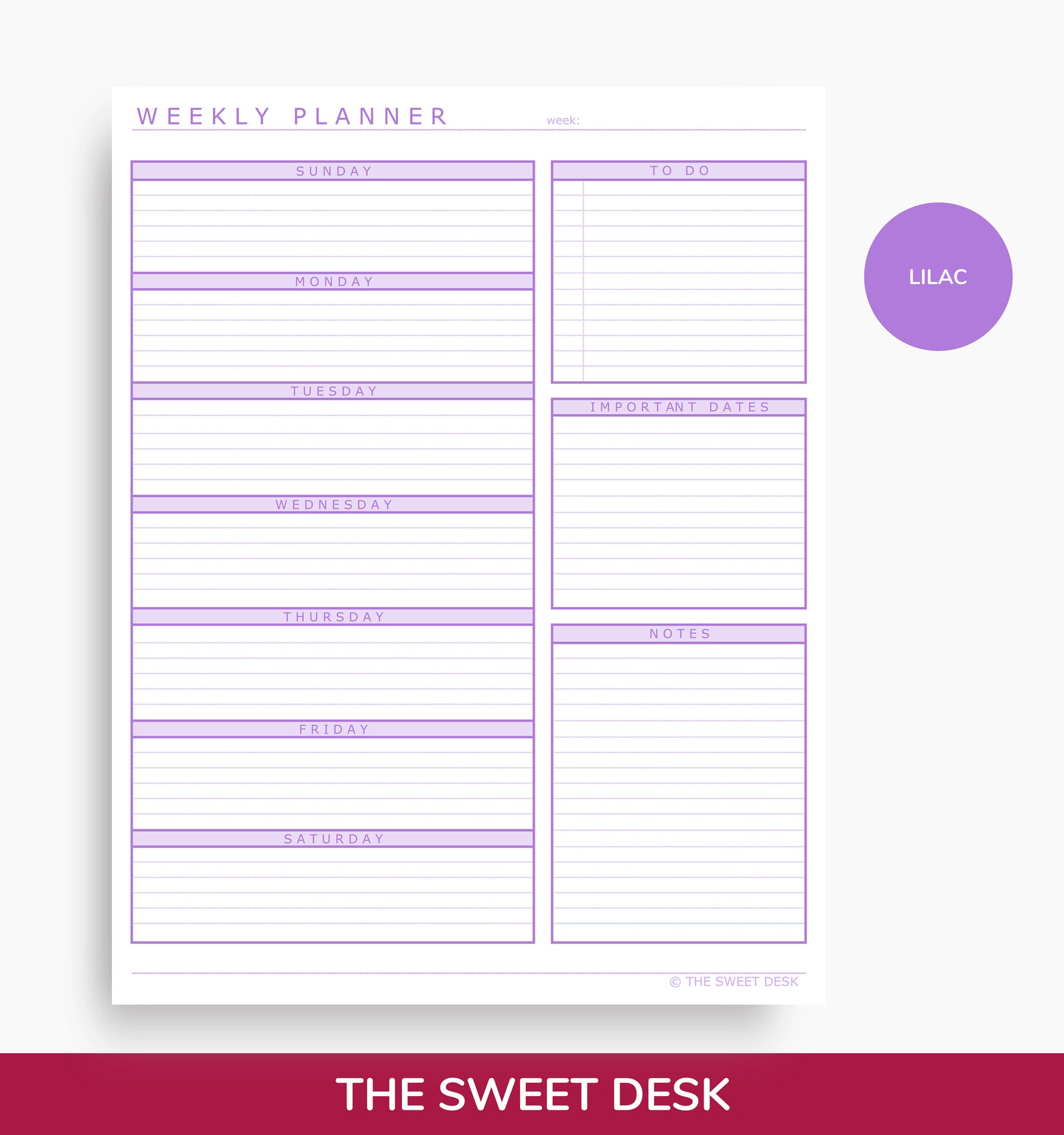 EDITABLE Weekly Planner, Printable Excel Weekly Planner Template ...