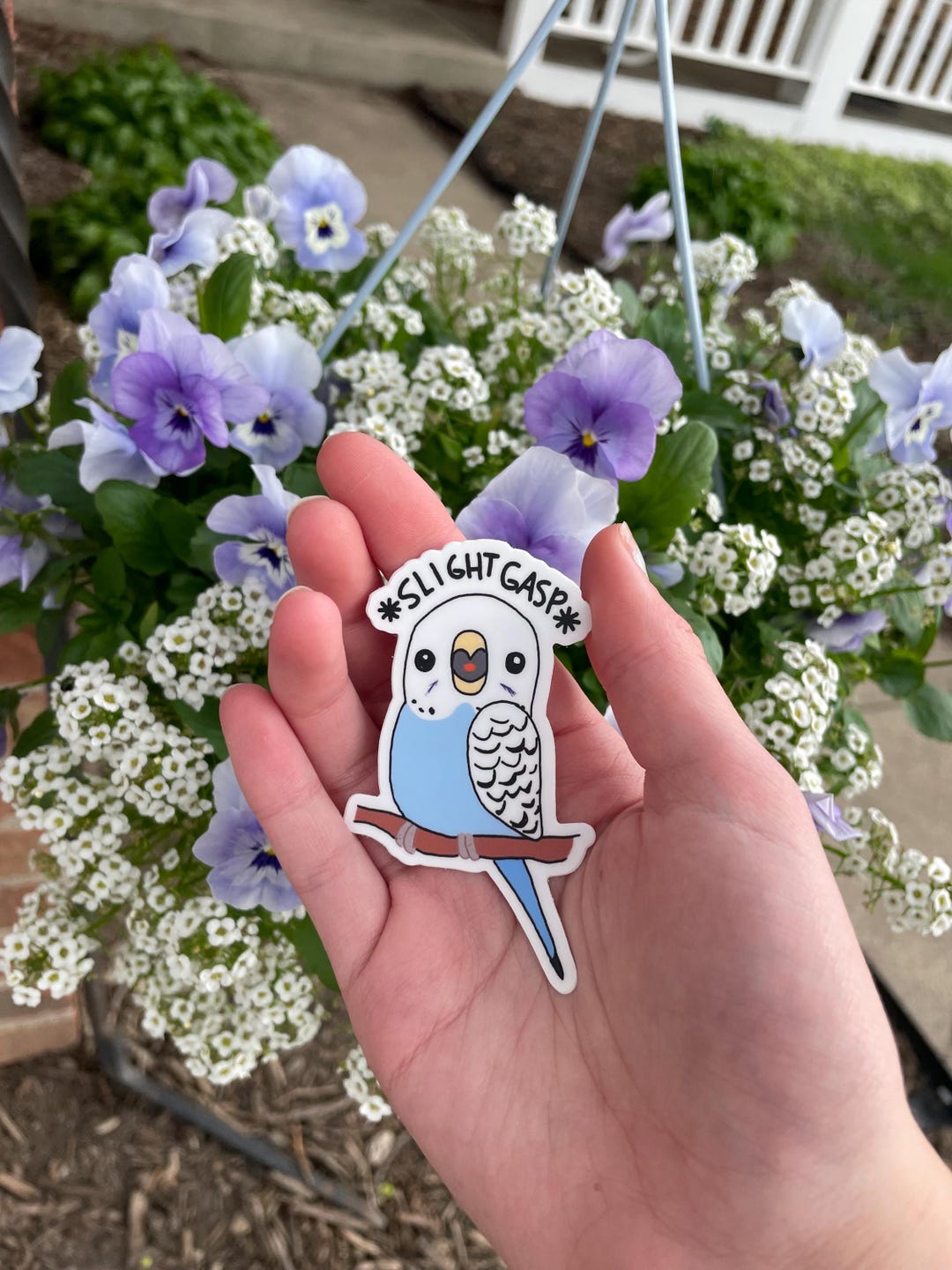 Mini Vinyl Budgie Sticker "slight Gasp" - Etsy
