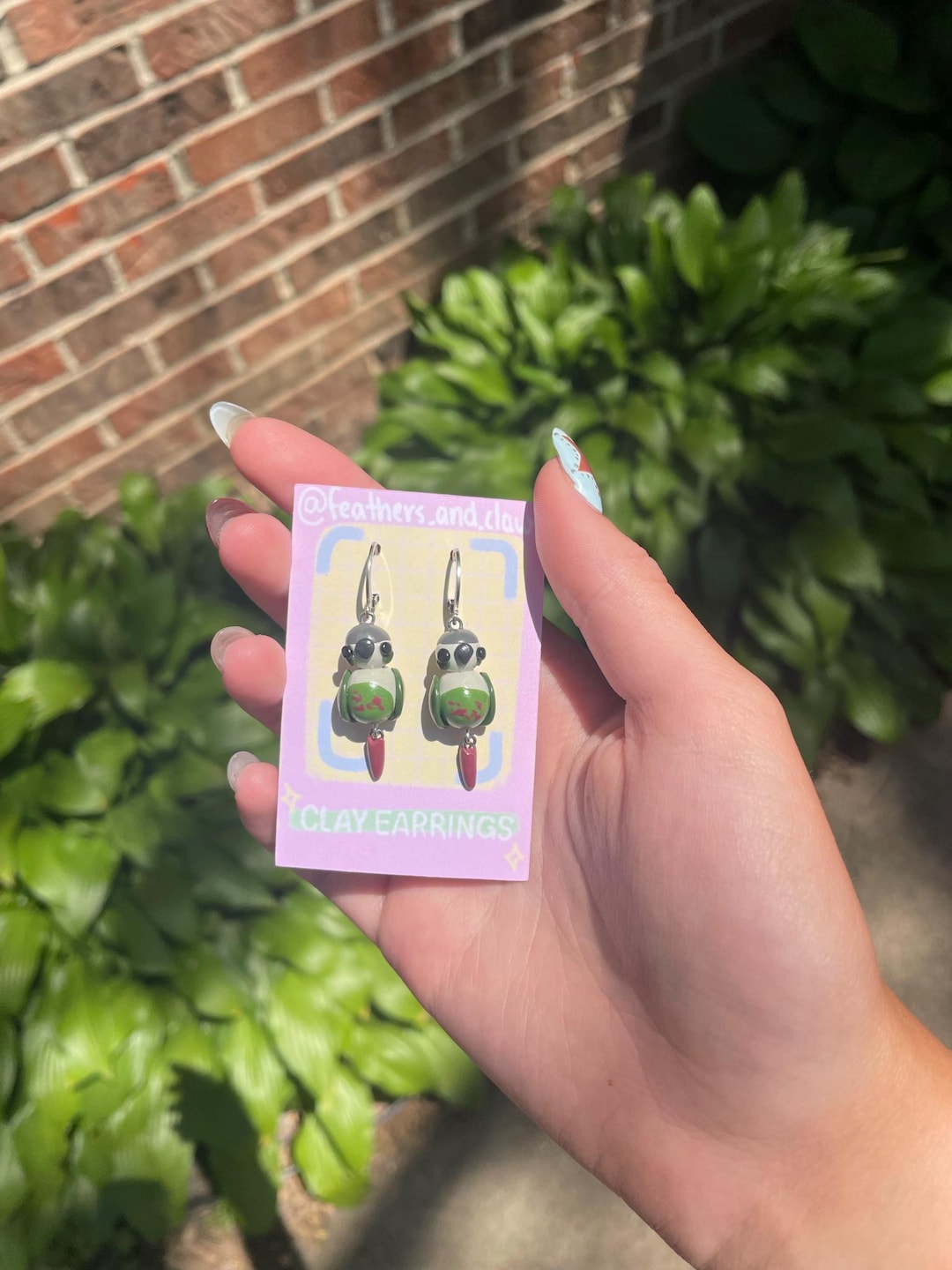Custom Conure Parrot Earrings | Custom Clay Bird Jewelry | Green Cheek ...