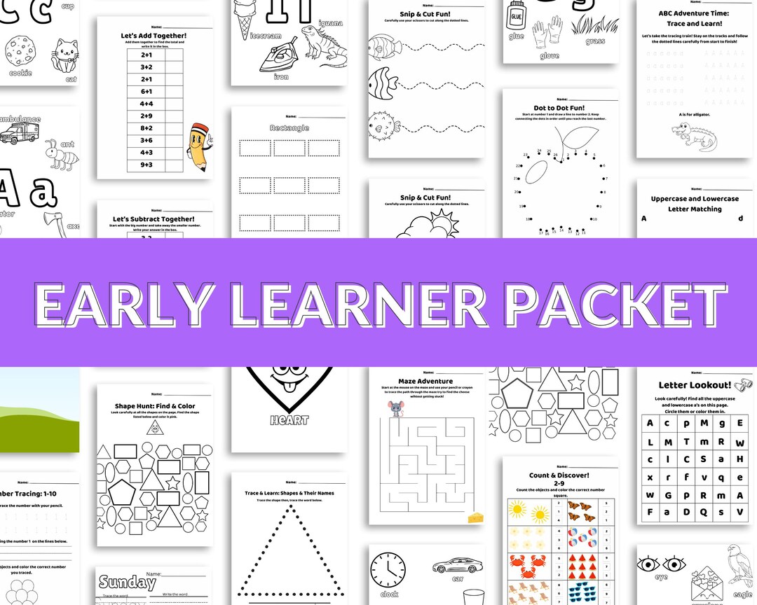 153-page Early Learners Mega Workbook | Preschool & Kindergarten ...