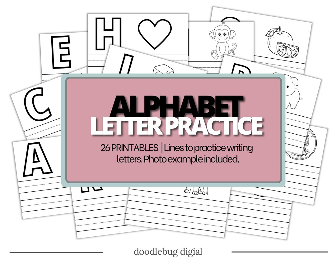 Alphabet Practice Worksheet | A-Z Letter Tracing on Lines | Printable ...