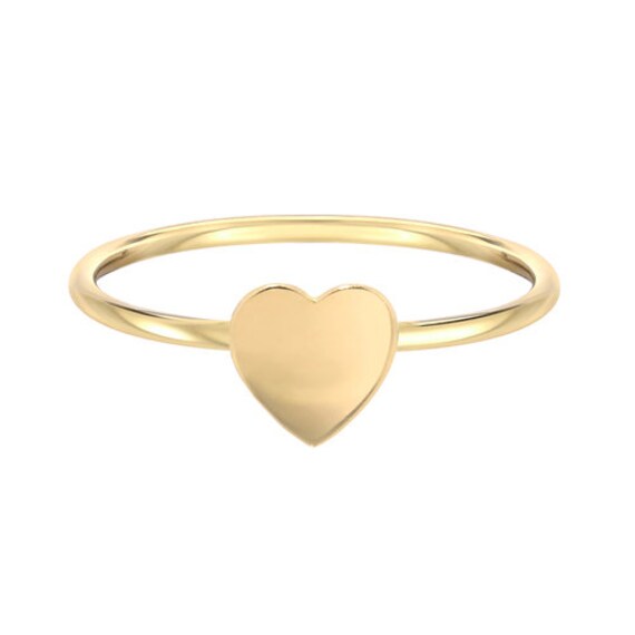 14k Gold Heart Ring | Etsy