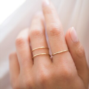 14k Gold Double Band Ring - Etsy
