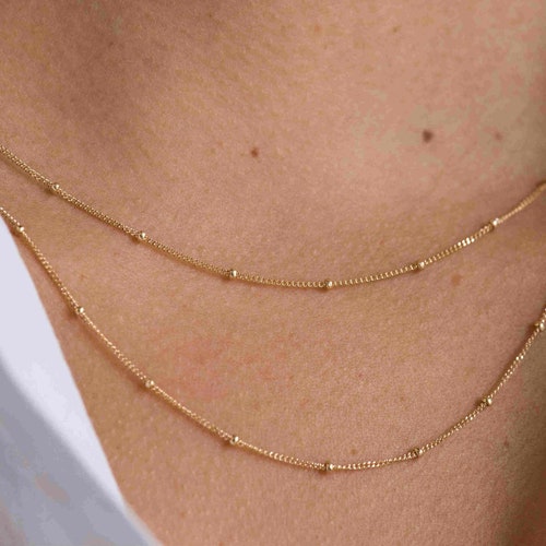 14k Gold Chain Link Segment Necklace - Etsy