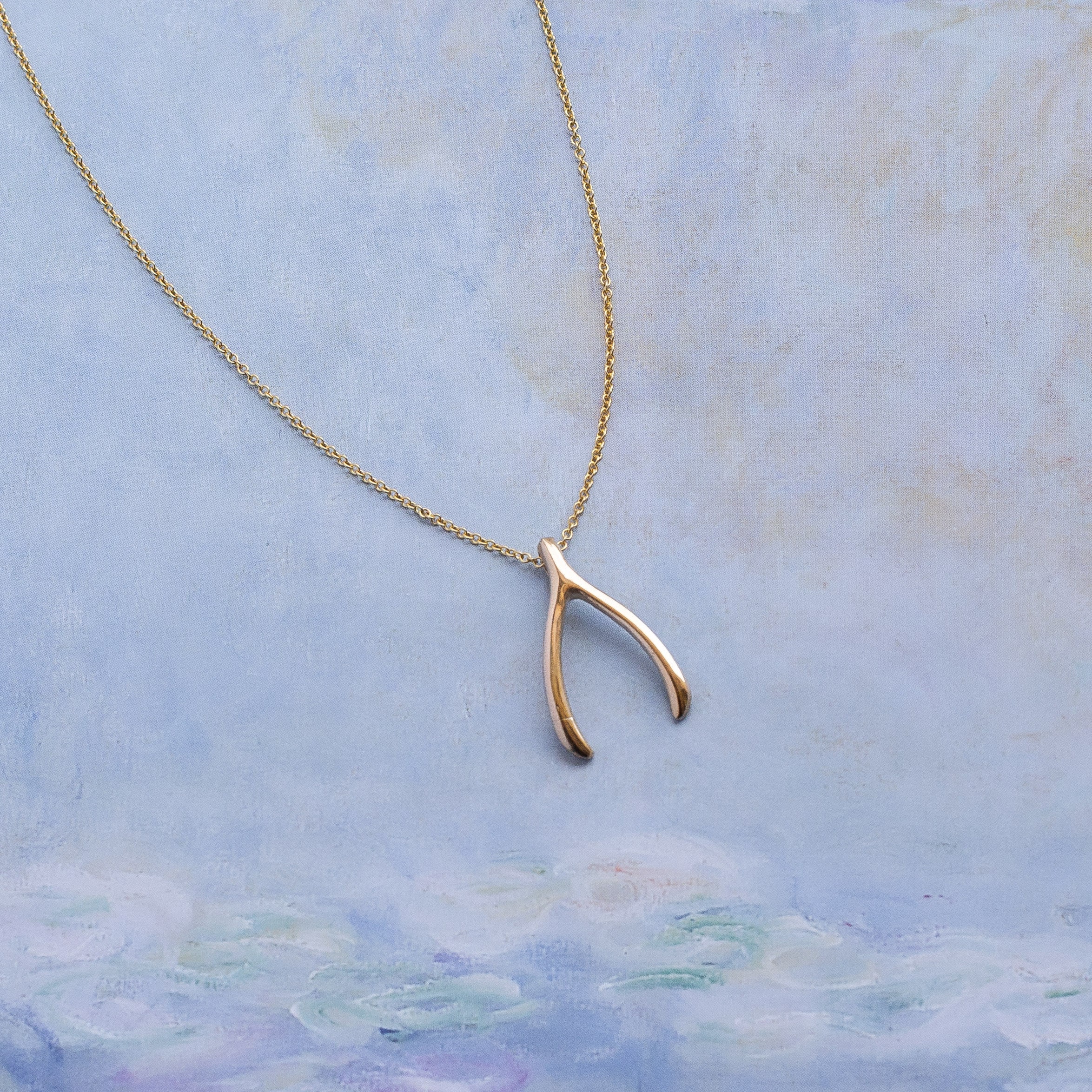 14k Wishbone Necklace - Etsy