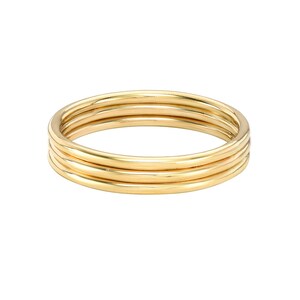 14k Gold Trio Band - Etsy