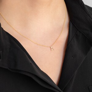 14k Gold Letter Necklace - Etsy