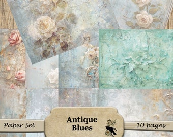Junk Journal Digital Papers. Antique Emerald. 10 Digital, Printable ...