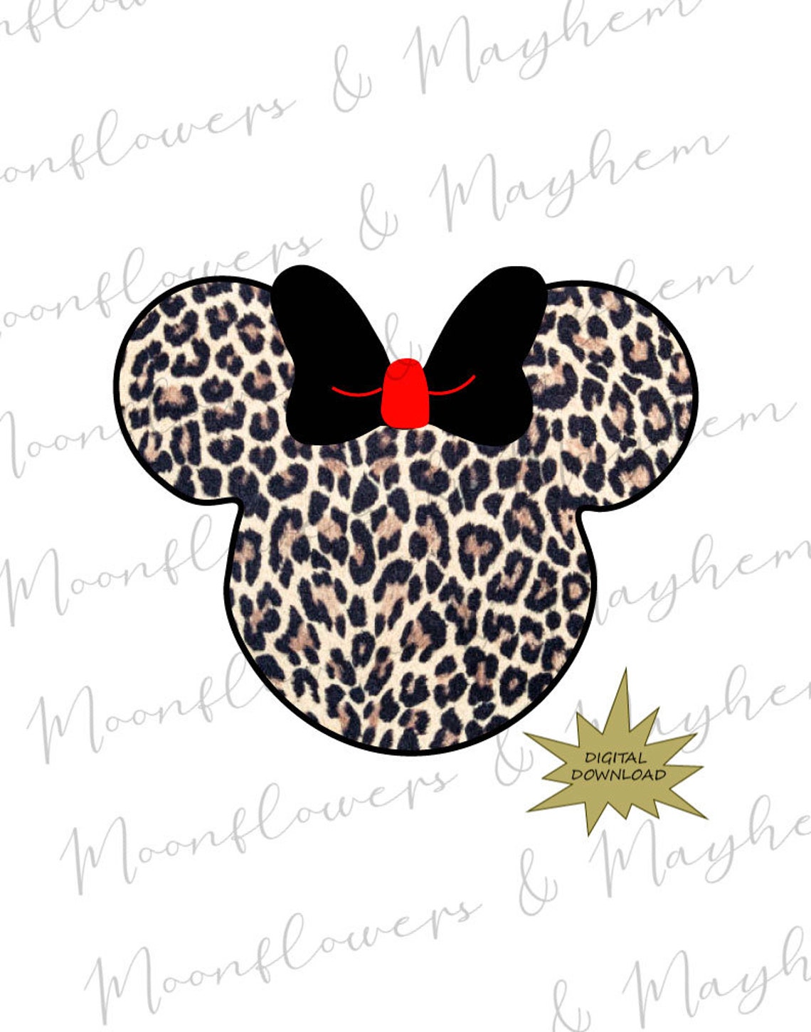Minnie Leopard Print. Digital Download. Sublimation. - Etsy