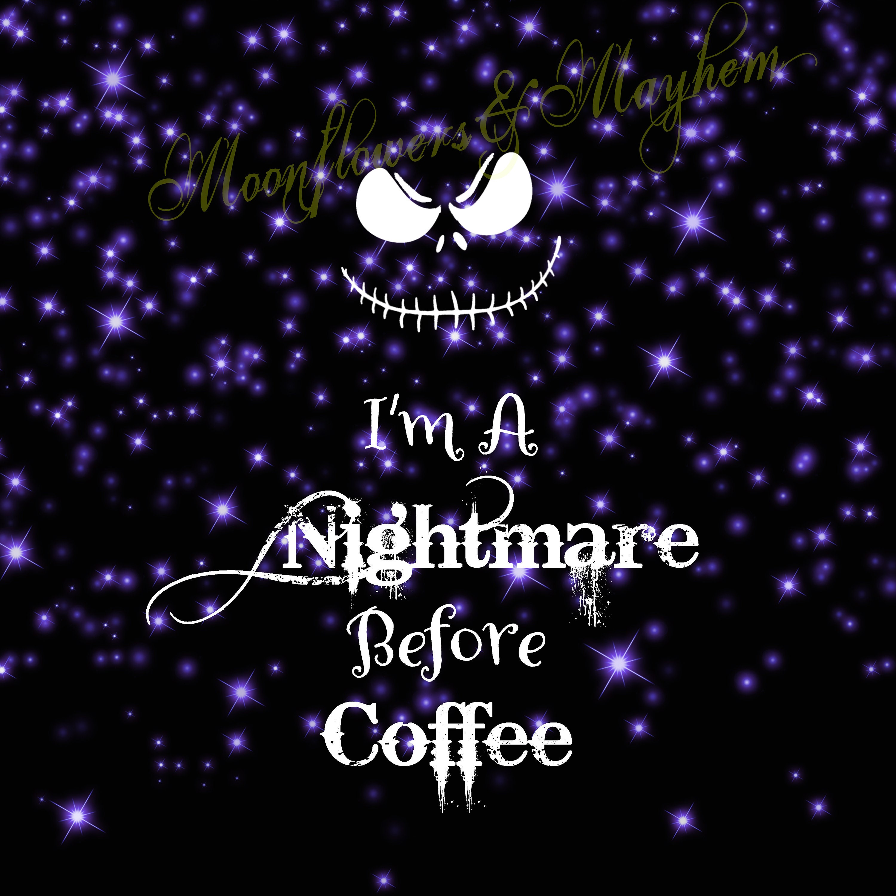 I'm a Nightmare Before Coffee. Tapered and Straight - Etsy