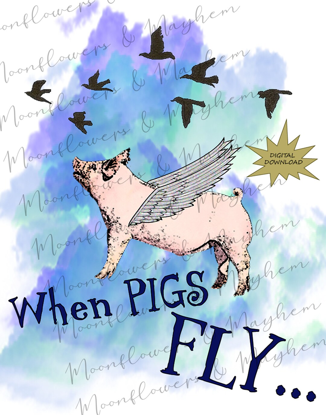 When Pigs Fly. Digital Download. Sublimation. - Etsy