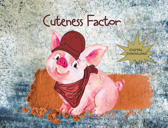 Cuteness Factor Blue Background. Digital Download - Etsy
