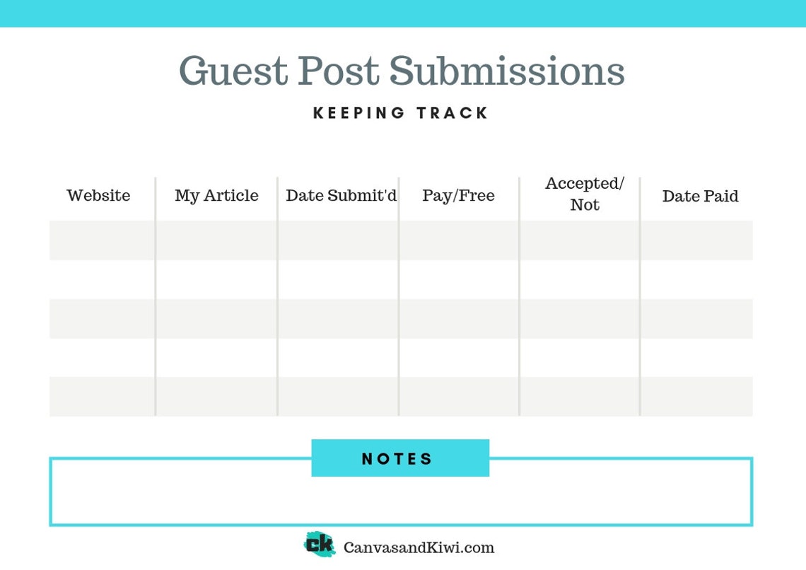 Guest Posting Printable Package - Etsy