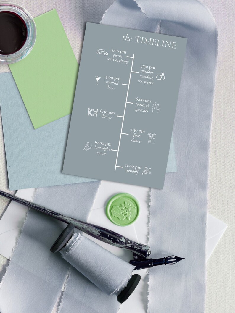 Wedding Day Timeline | Editable Wedding Timeline Invitation Template ...