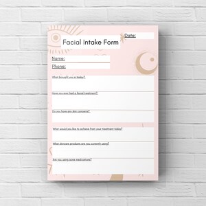 Facial Intake Form | Esthetician Form | Spa | Facial Room | Digital ...