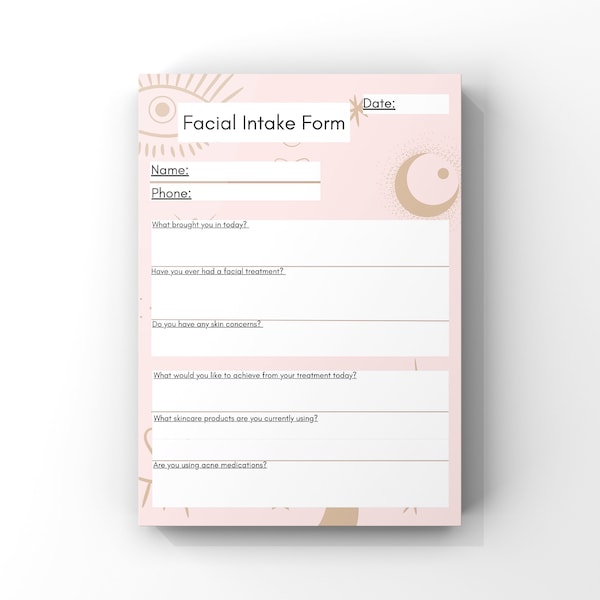 Spa Intake Form - Etsy
