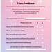 Client Feedback Form | Digital Download | 8.5 X 11 | Esthetics Clinic Form | Spa Form | Salon ...