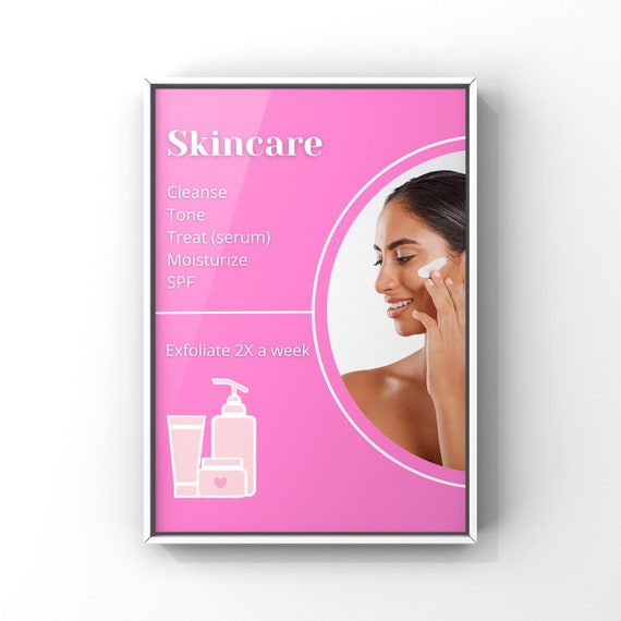 Skincare Routine Poster Digital Download Spa Salon Esthetician - Etsy