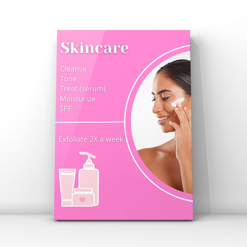 Skincare Routine Poster | Digital Download | Spa Salon | Esthetician ...
