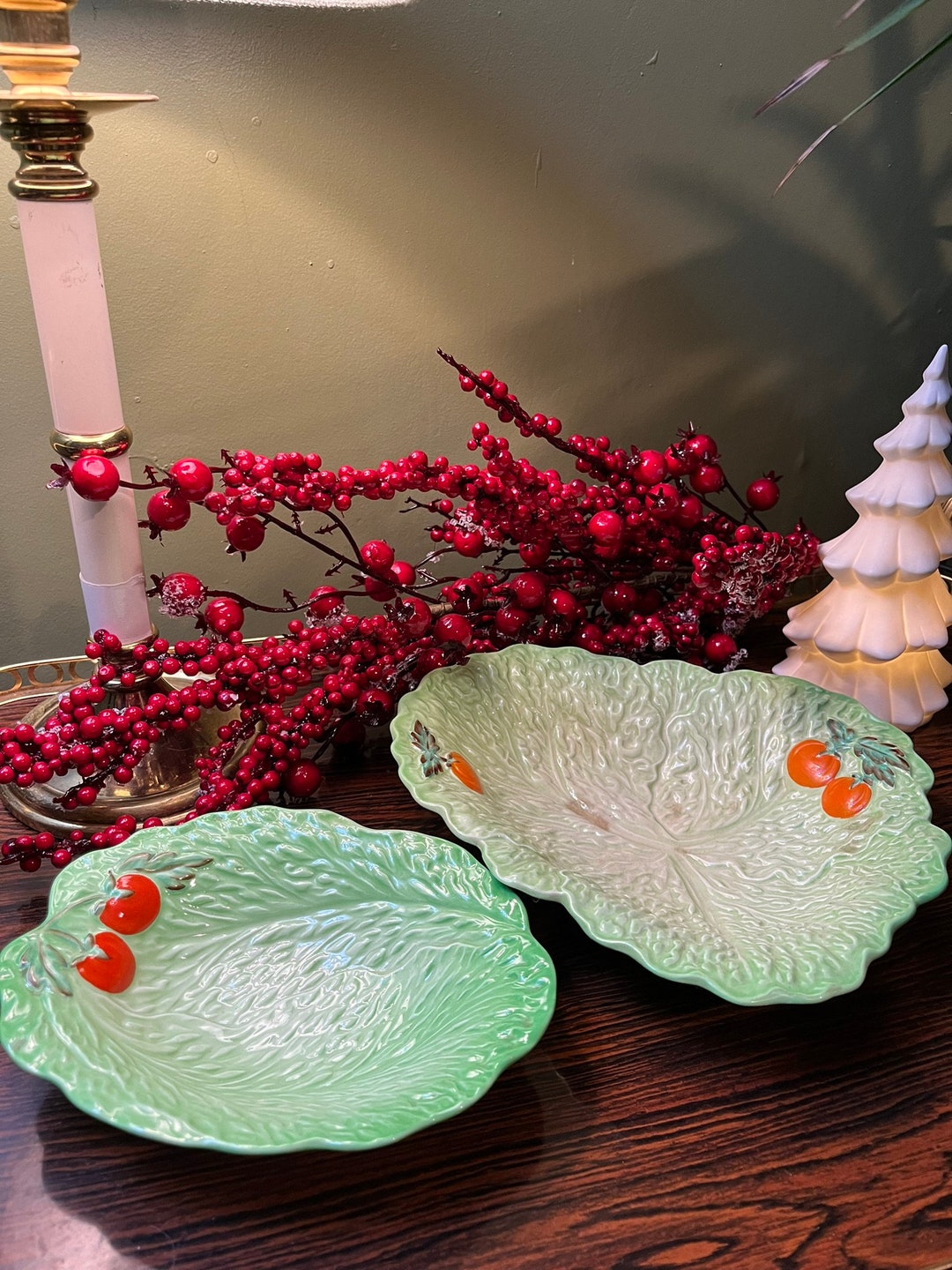 Art Deco Vintage Mid Century Beswick Ware Tomatoe and Salad Leaf Dishes ...