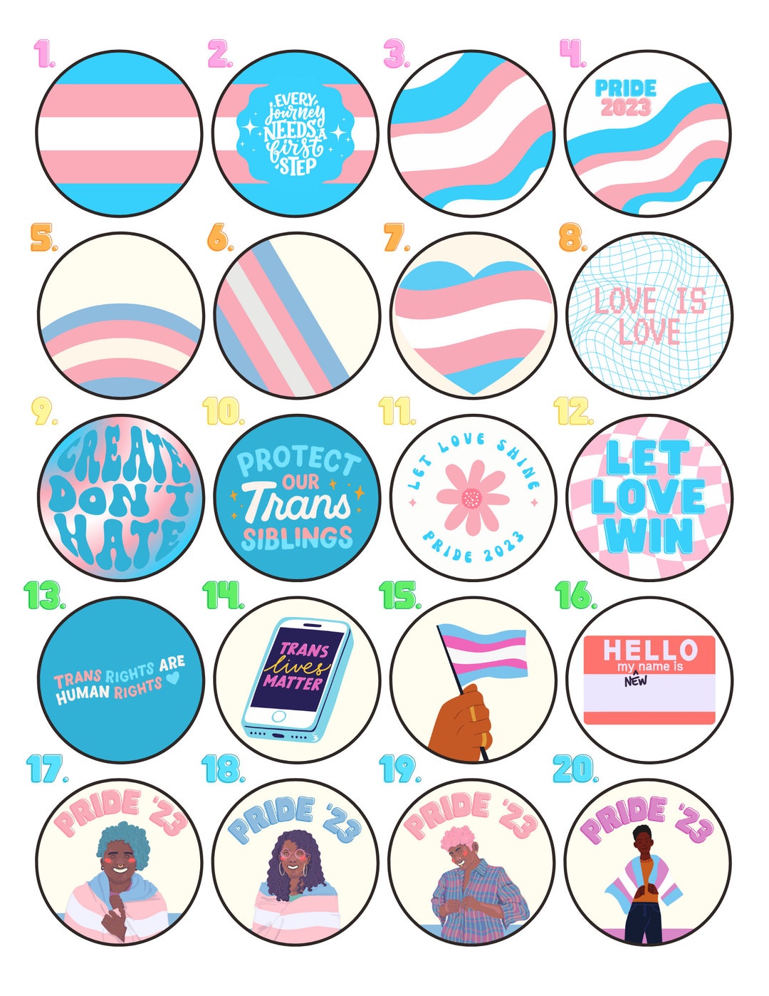 Transgender Pride Button Pins - Etsy
