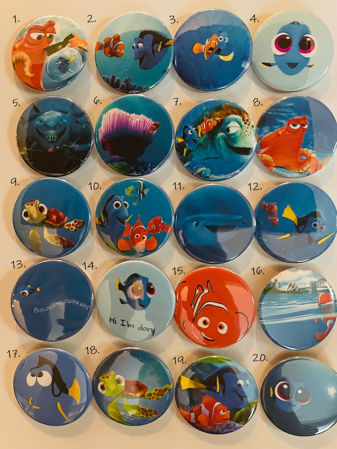 Nemo & Dory Button Pins - Etsy